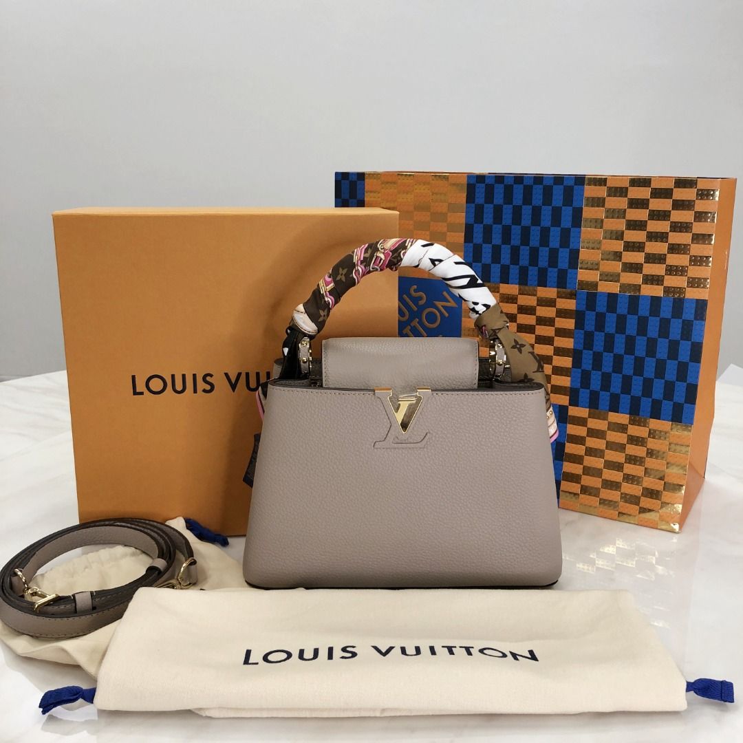 LOUIS VUITTON Capucines BB Taurillon Leather in Galet – GHW – ezbeli