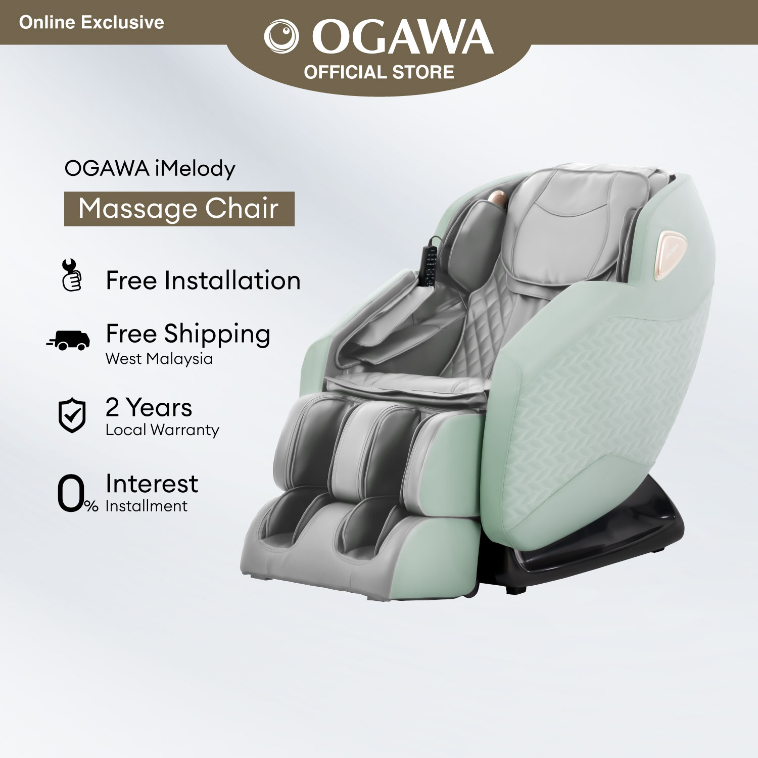 (1 Unit) Ogawa iMelody Massage Chair – Coral Green (West Malaysia Only ...