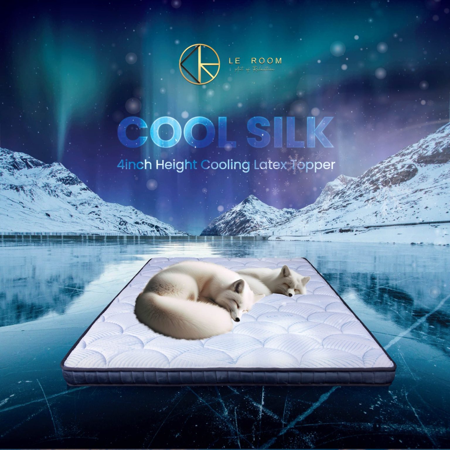 *Single Size* 4 Inch LE ROOM ICE SILK HIGHEST COOL NATURAL LATEX ...