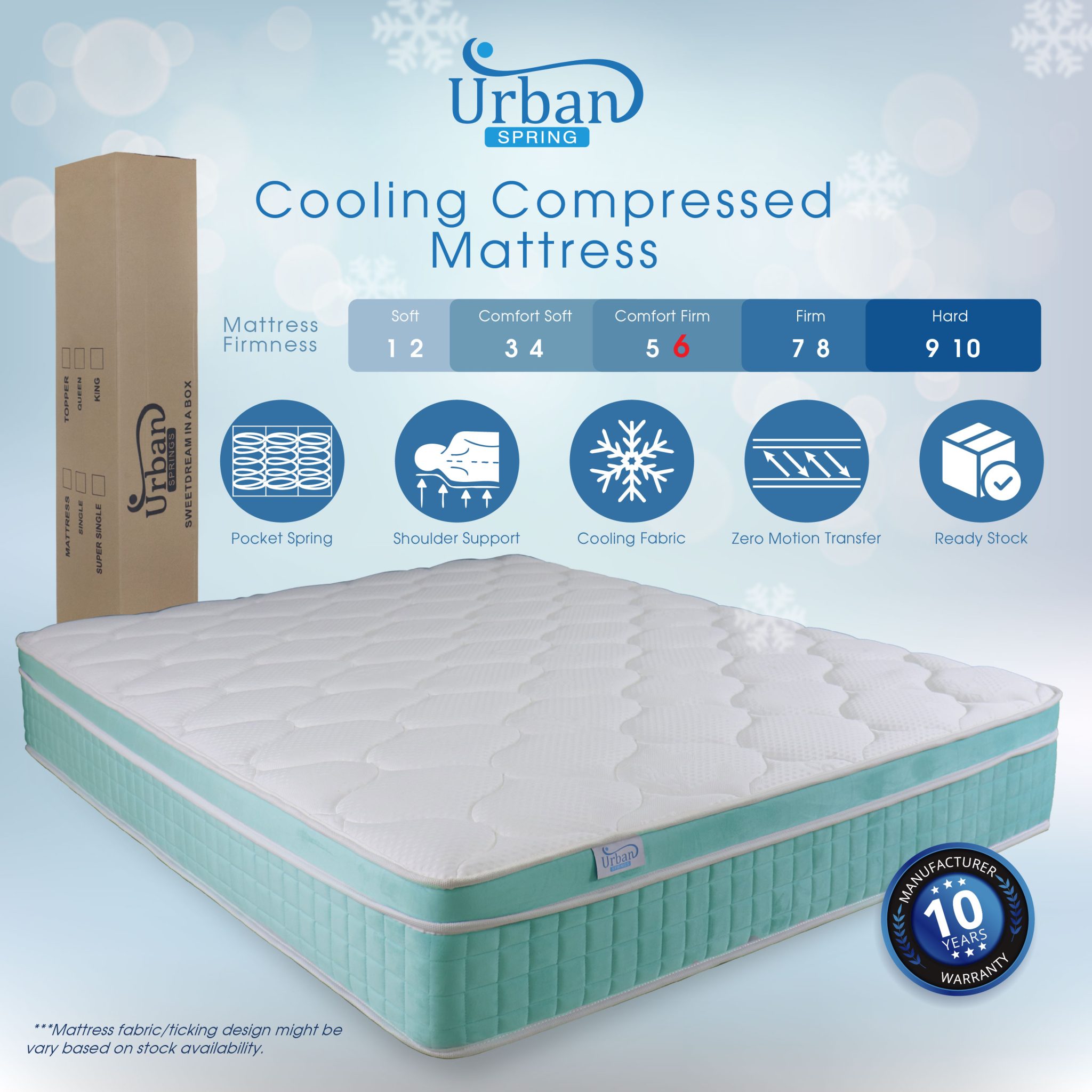 QUEEN COOLING COMPRESSED MATTRESS – ezbeli
