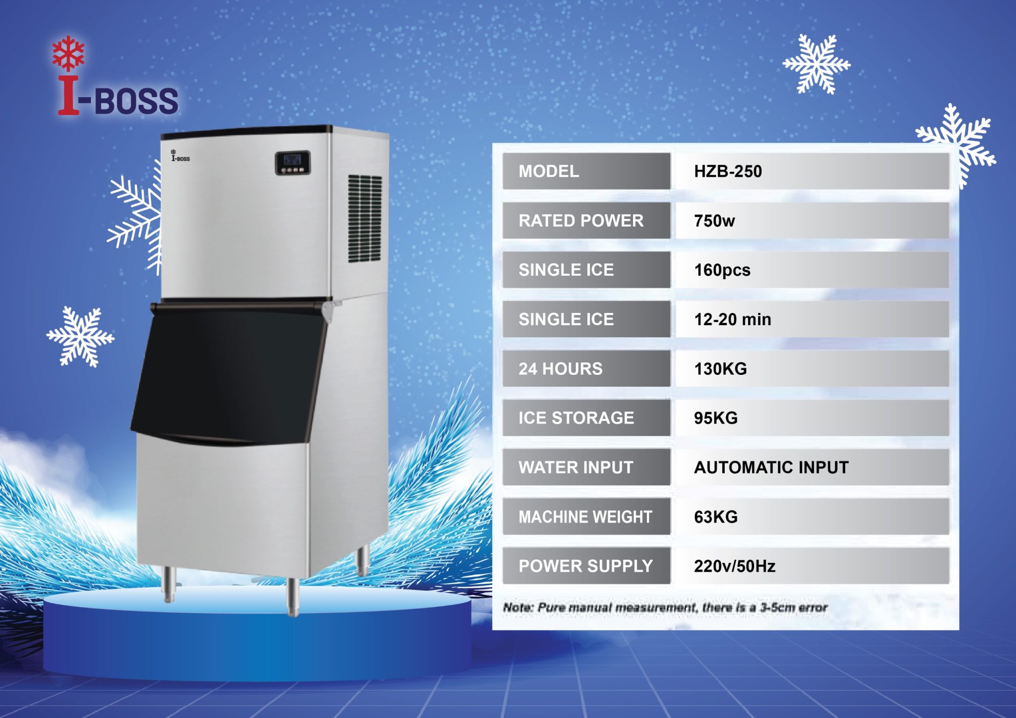 Commercial Air-cooled Ice Machine Model: HZB-250 Black Body – ezbeli