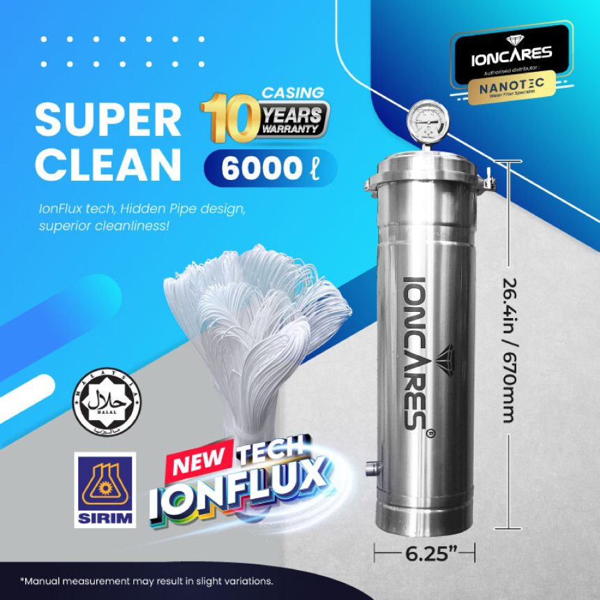 IONCARES SUPER CLEAN PLUS 6000L + PIPING EXTENSION (RM600) – ezbeli